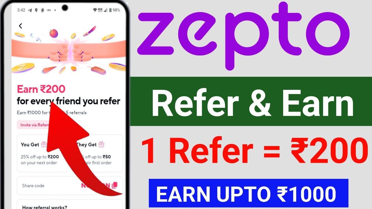 Zepto Referral Code | Referral Code in Zepto Refer And Earn | How To ...