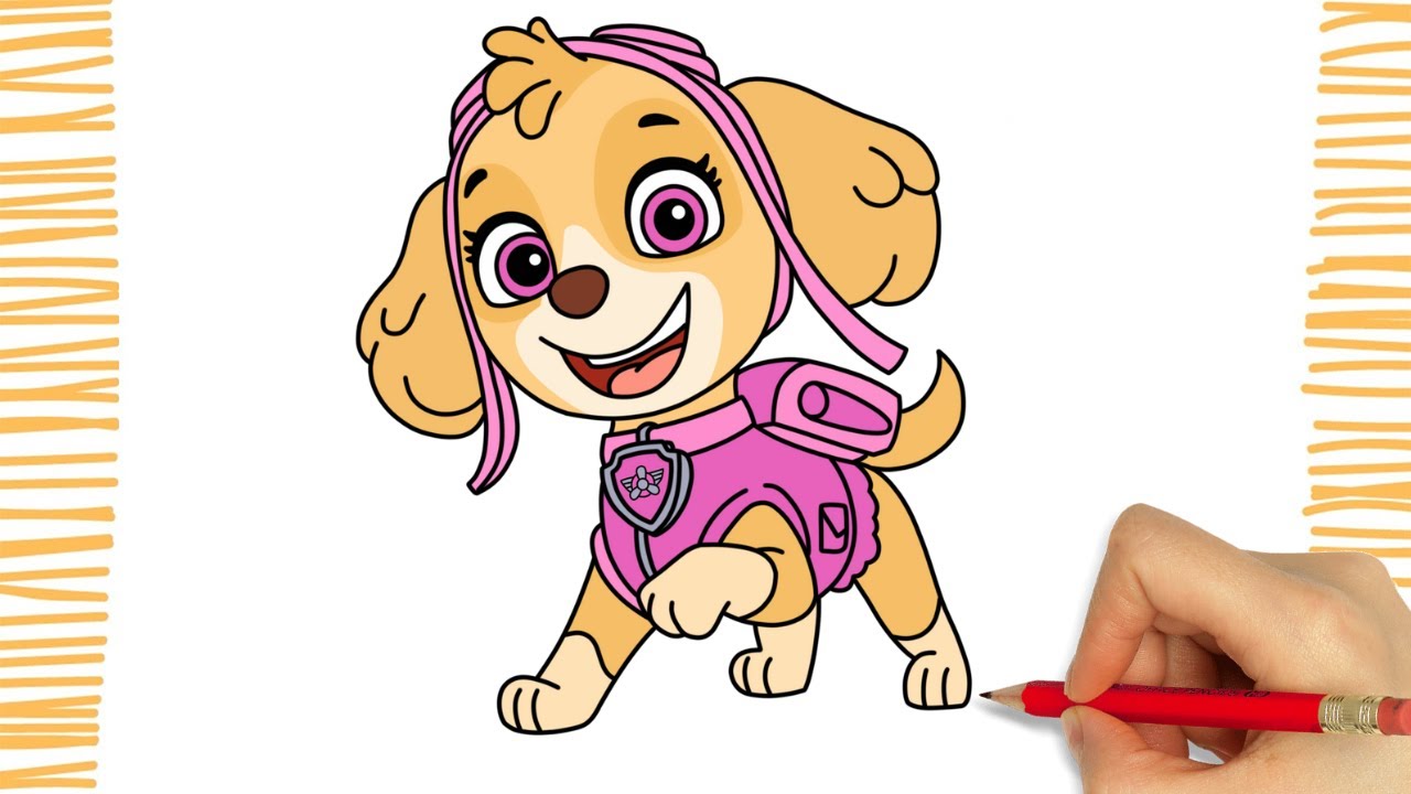 How To Draw SKYE I PAW PATROL I Easy - YouTube