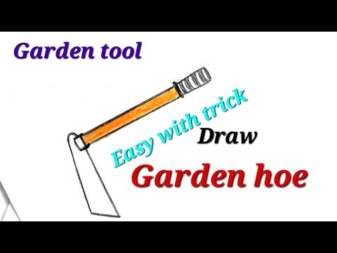 Draw Garden hoe with trick, draw garden tool with trick for EVS science ...