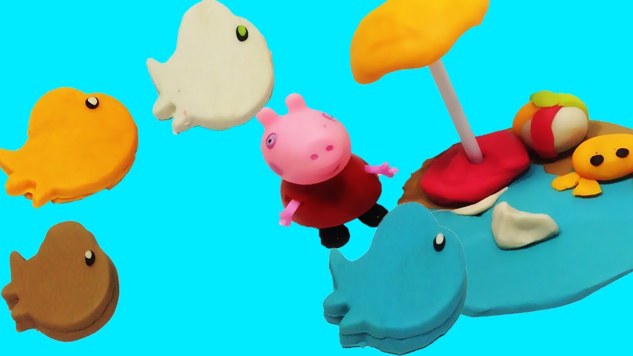 Play Doh Beach Island Ocean Animals Peppa Pig Scenery Cartoon Inspired ...