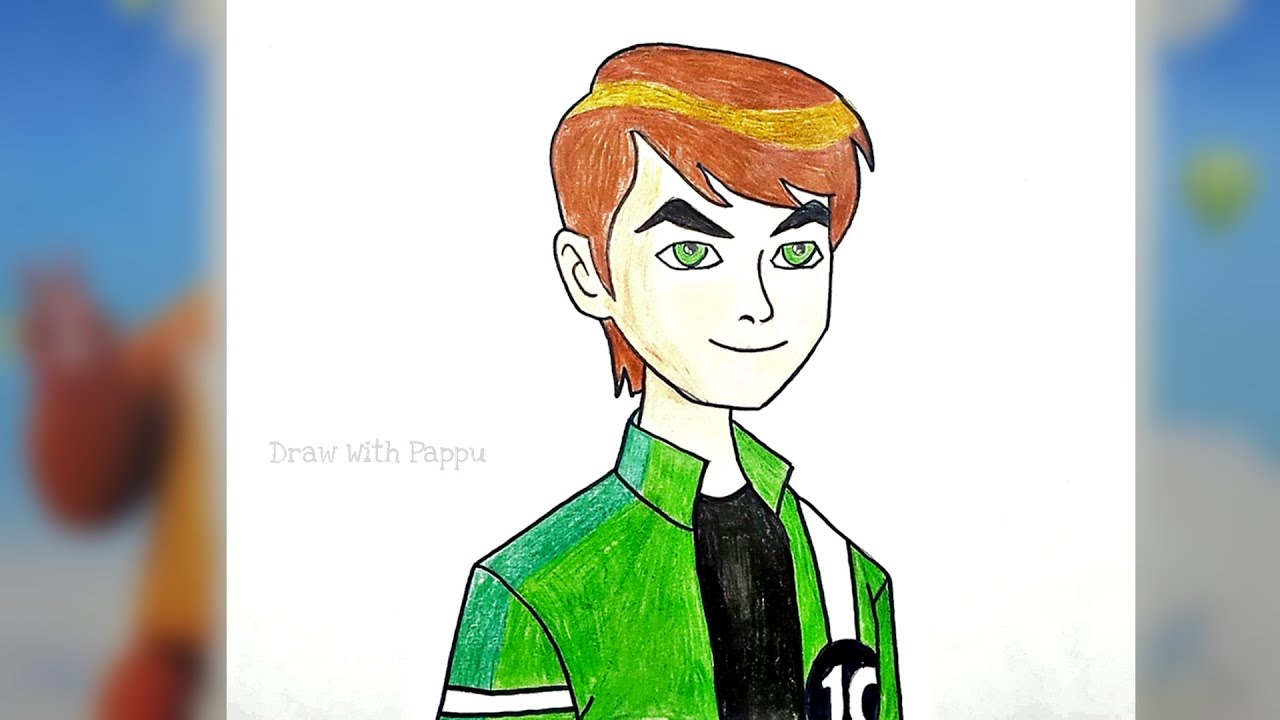 Ben 10 Drawing With Color Oil Pastel Drawing Easy Art For Kids