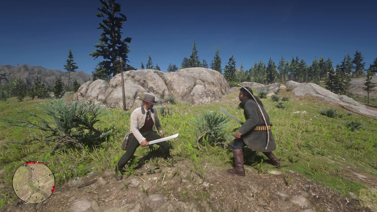 RDR2 - Charles's Legendary Sword Fight on top of Mount - YouTube