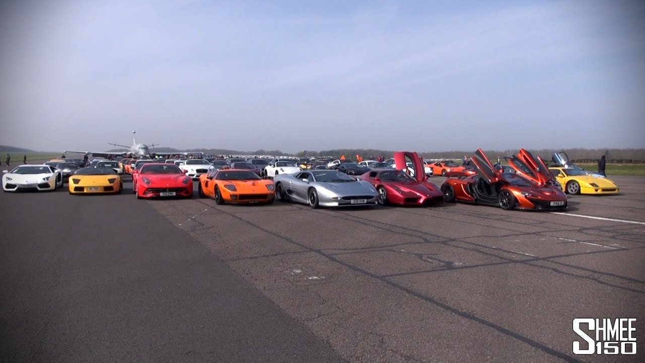 P1, Enzo, XJ220 - Full Grid Walk at SCD Secret Meet - YouTube