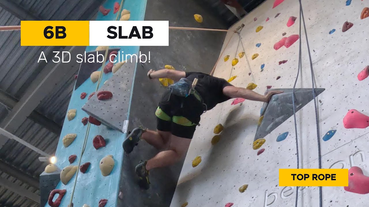 A 3-dimentional slab on a top rope - 6B grade - YouTube