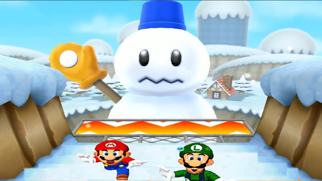 Luigi VS Snowman Boss Battle in Mario Party Island Tour - YouTube