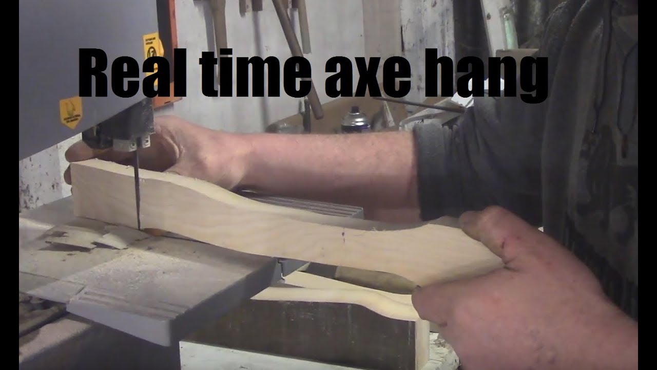 Real time axe hang, from plank to finished axe - YouTube