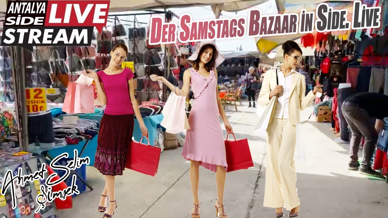 Der Samstags Bazaar in Side. Live - YouTube