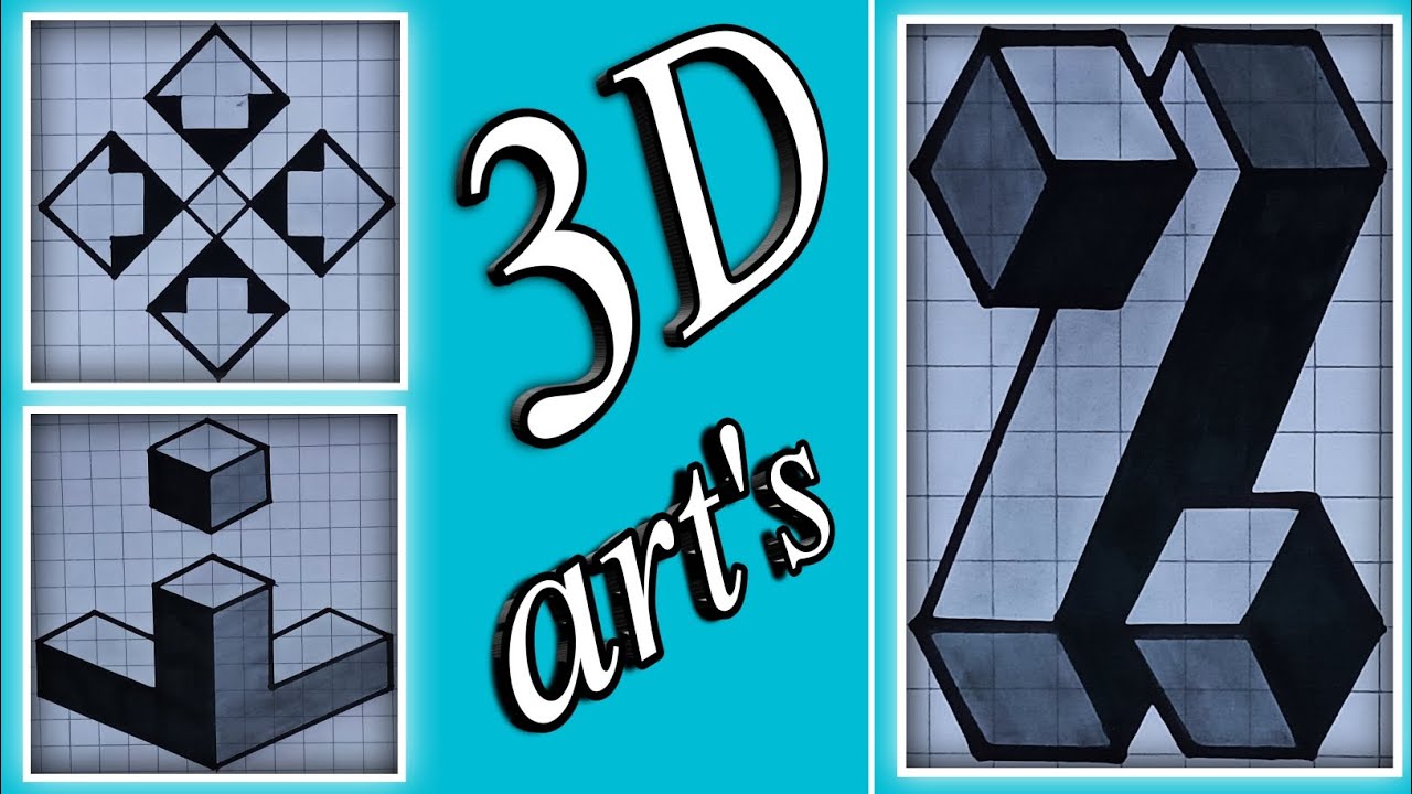 Easy 3D Arts Drawing For Beginners ।How To Draw 3D Art Tutorial Easy ...