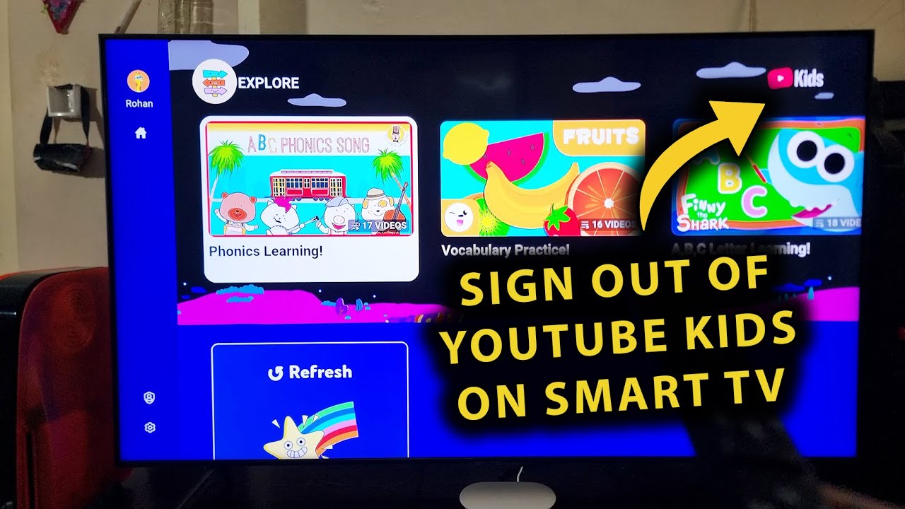 How To Sign Out Of YouTube Kids On Smart TV & Google TV | Remove ...