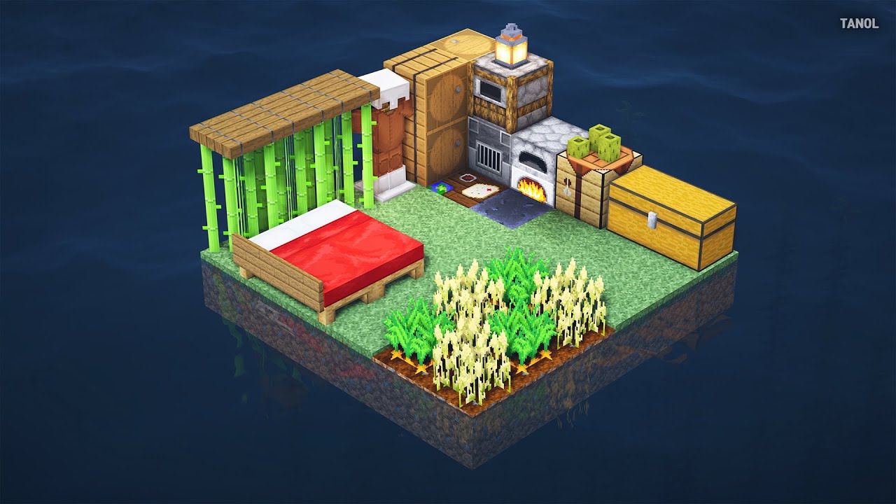 ⚒️ Minecraft | How To Build a Beginner Survival Island - YouTube