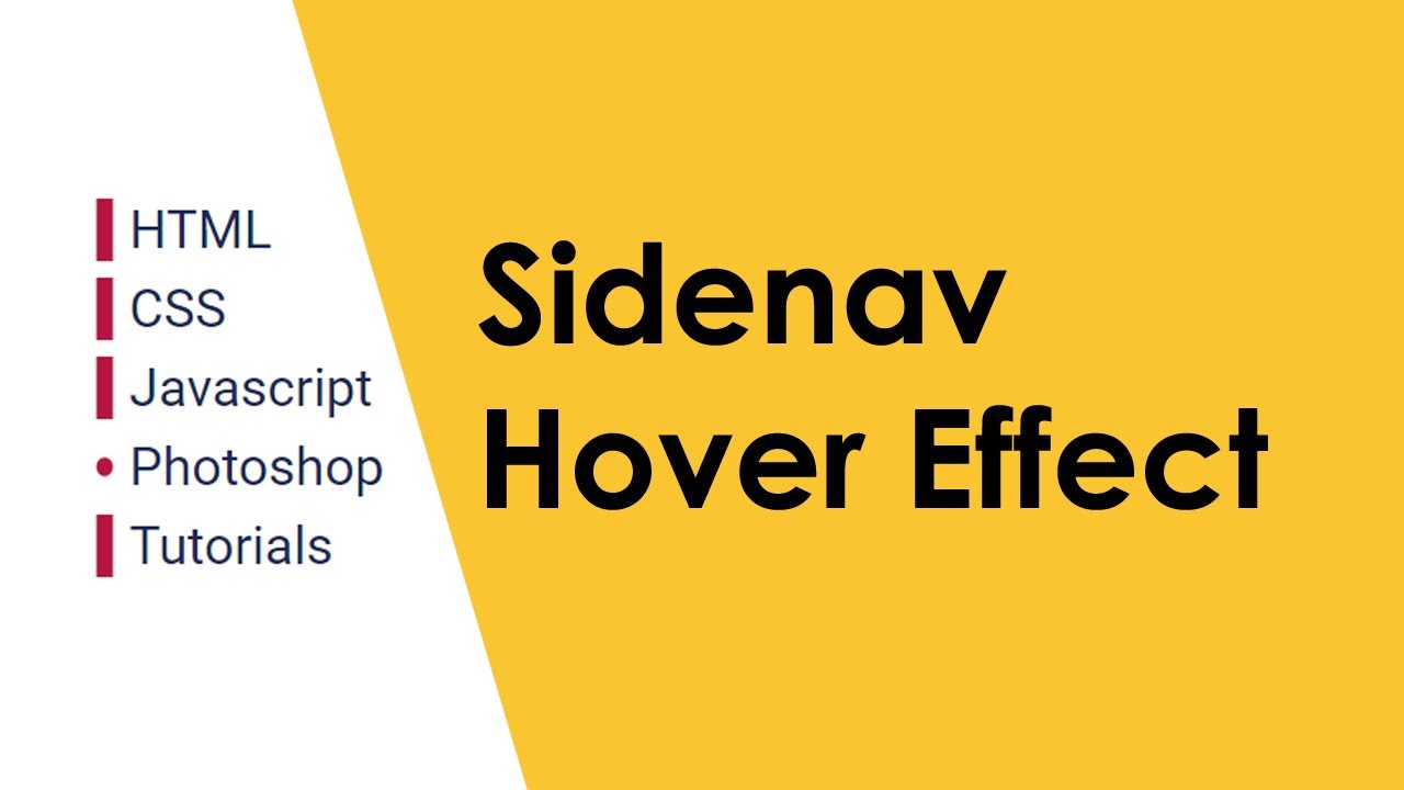 Css Sidenav Hover Effect Cspoint Web Desiging Tutorials Youtube