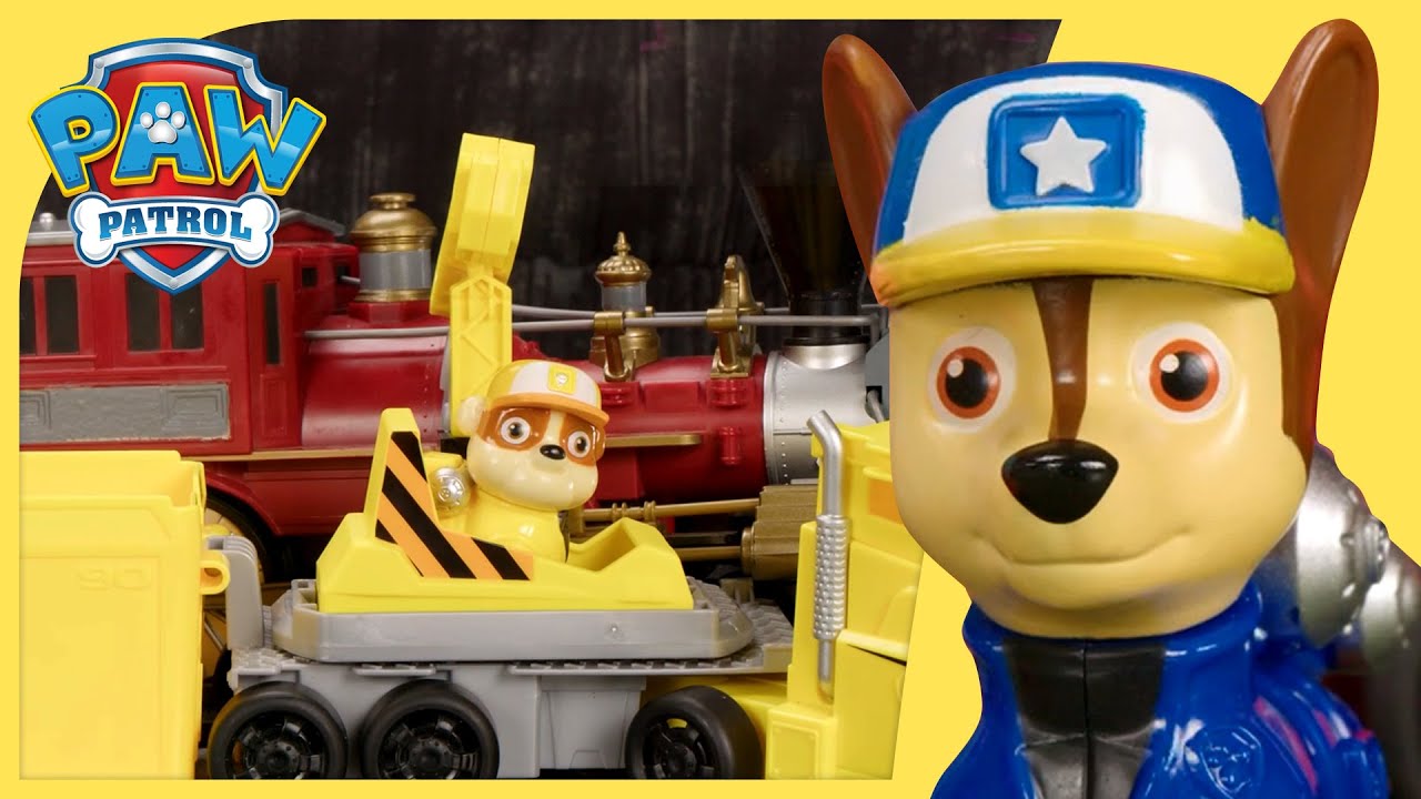 Big Truck Pups Save a Train in a Tunnel | PAW Patrol | Toy Play for ...