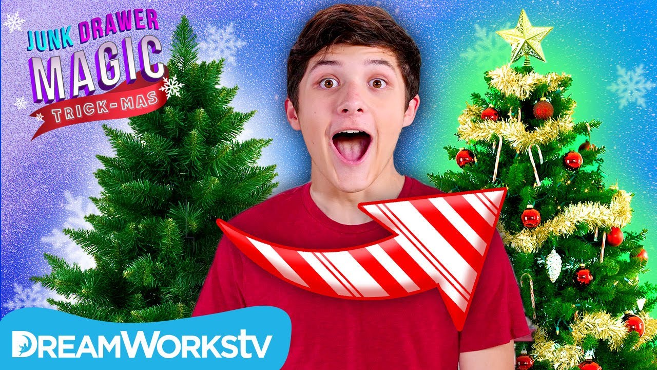 Instantly Decorated Christmas Tree | JUNK DRAWER MAGIC TRICKMAS - YouTube