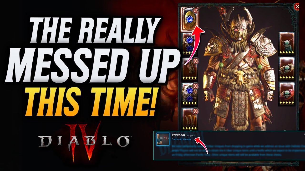 Diablo 4 Devs Messed Up Big Time! 100% Uniques Dropping Like Hot Cakes ...