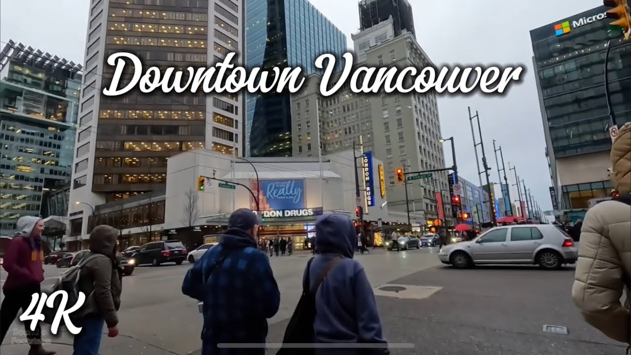 🇨🇦4K-Downtown VANCOUVER Year END Walking Tour on Relaxing Weekday ...