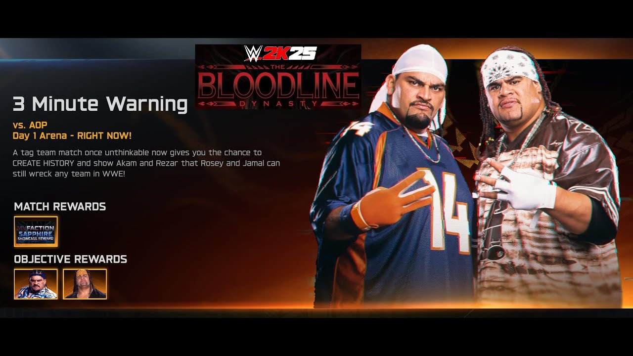 WWE 2K25 Showcase Match 8: 3 Minute Warning Vs AOP - YouTube