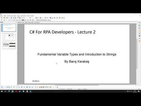 Lec 02 - C# For RPA Developers - Variable Types and string ...