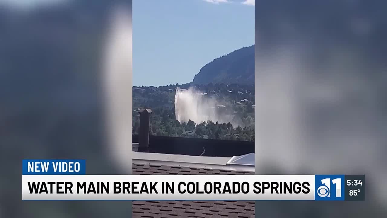 Water main break in Colorado Springs closed a road in the area - YouTube