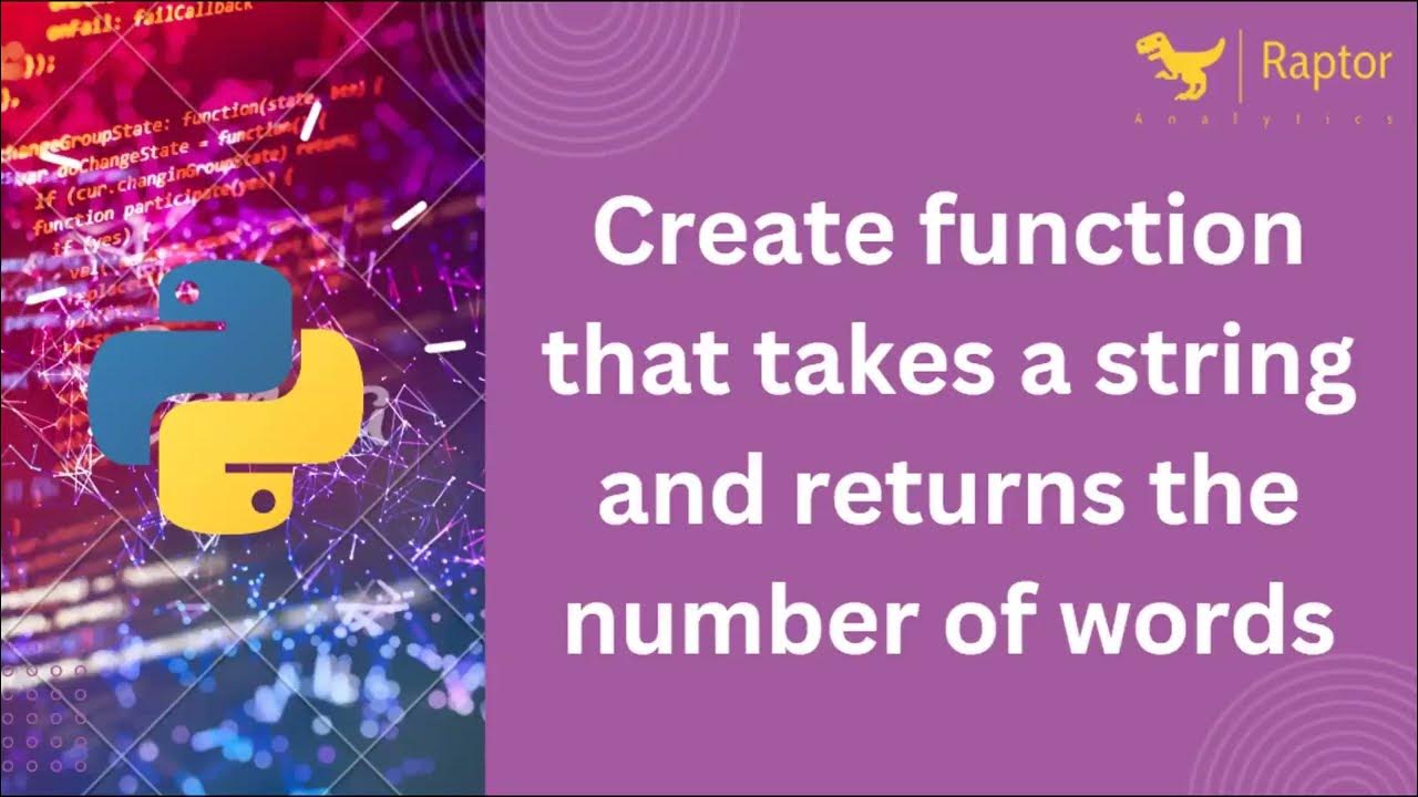 Create function that takes a string and returns number of words - YouTube