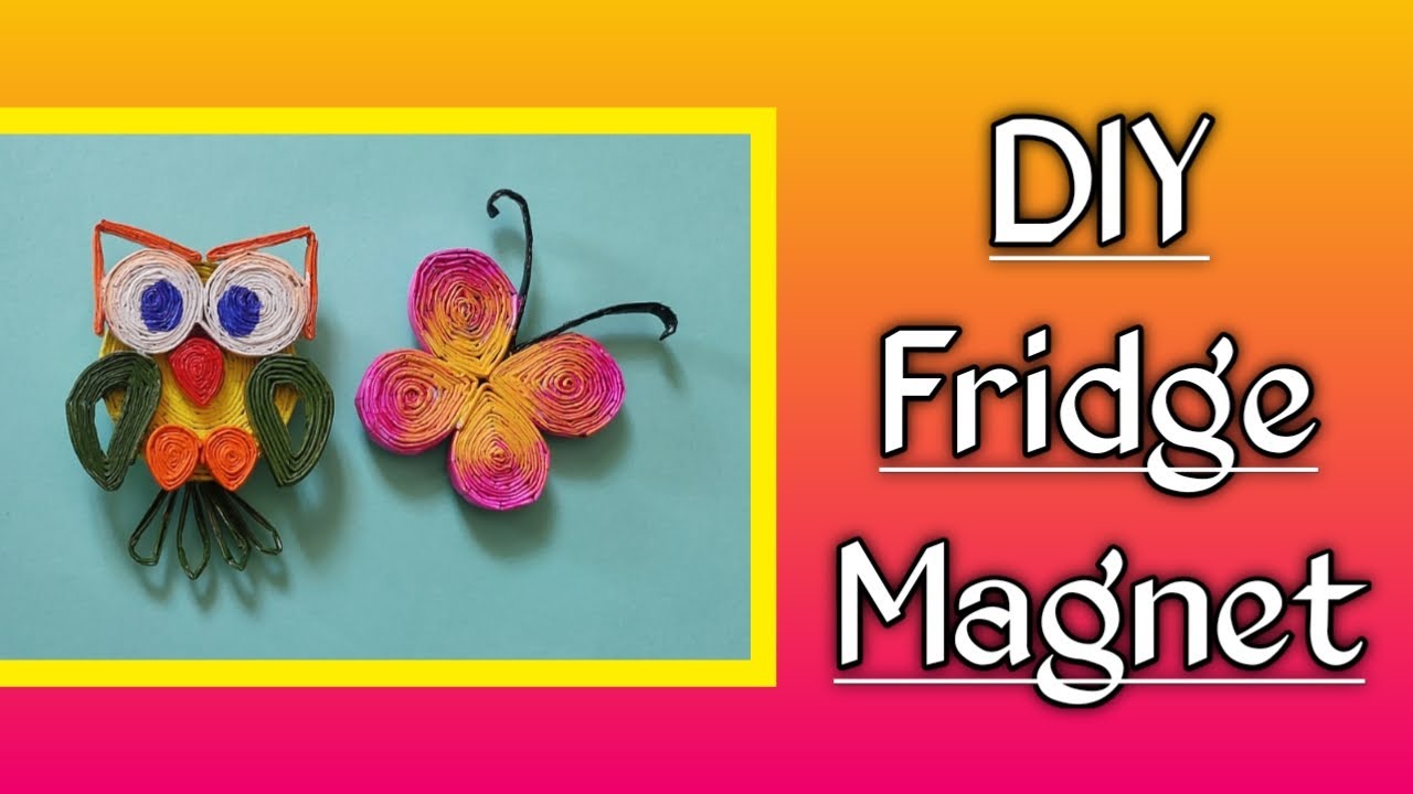 DIY Fridge magnet from paper. Easy and cute paper craft idea. Homemade ...