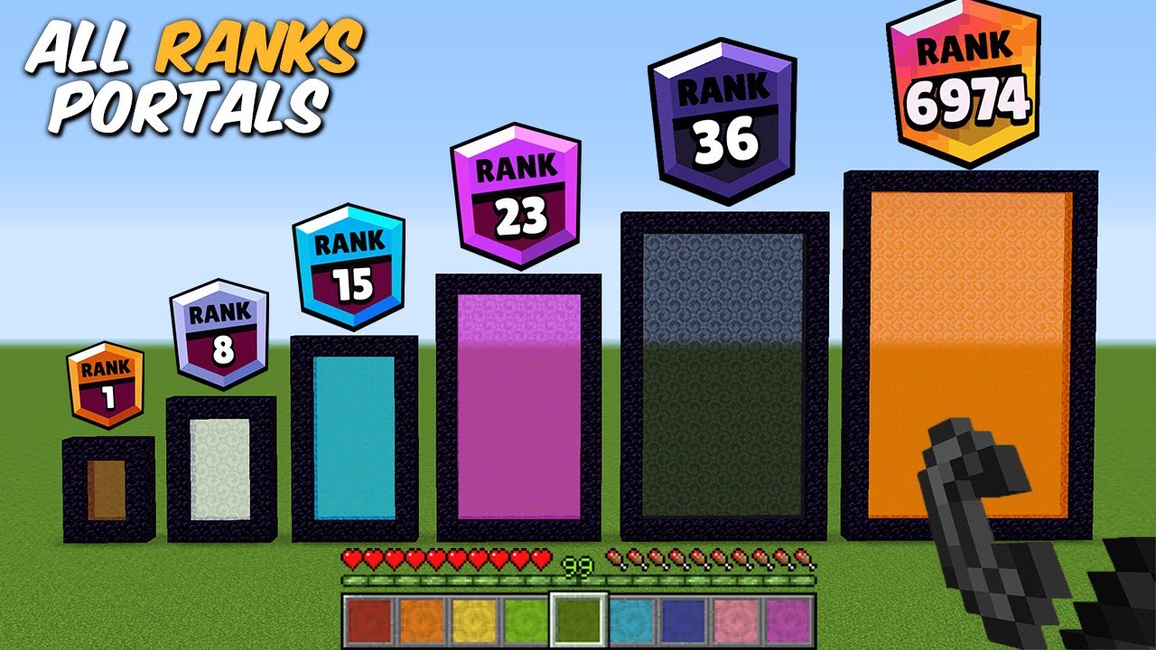 nether portals with different ranks in Minecraft - YouTube