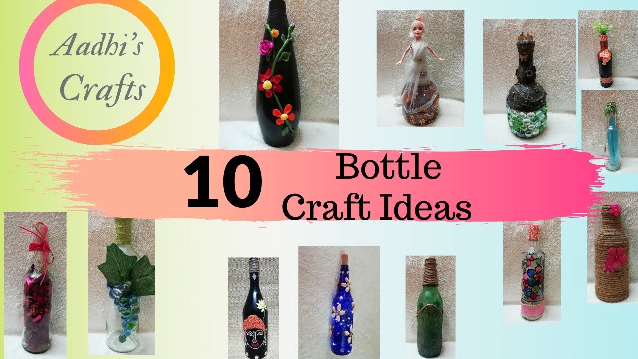 10 Easy Bottle Craft Ideas | Bottle Craft Hacks | Aadhi's Crafts | Do ...