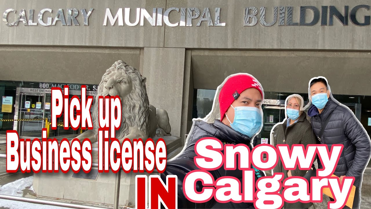 Pick up business licence in snowy Calgary - YouTube