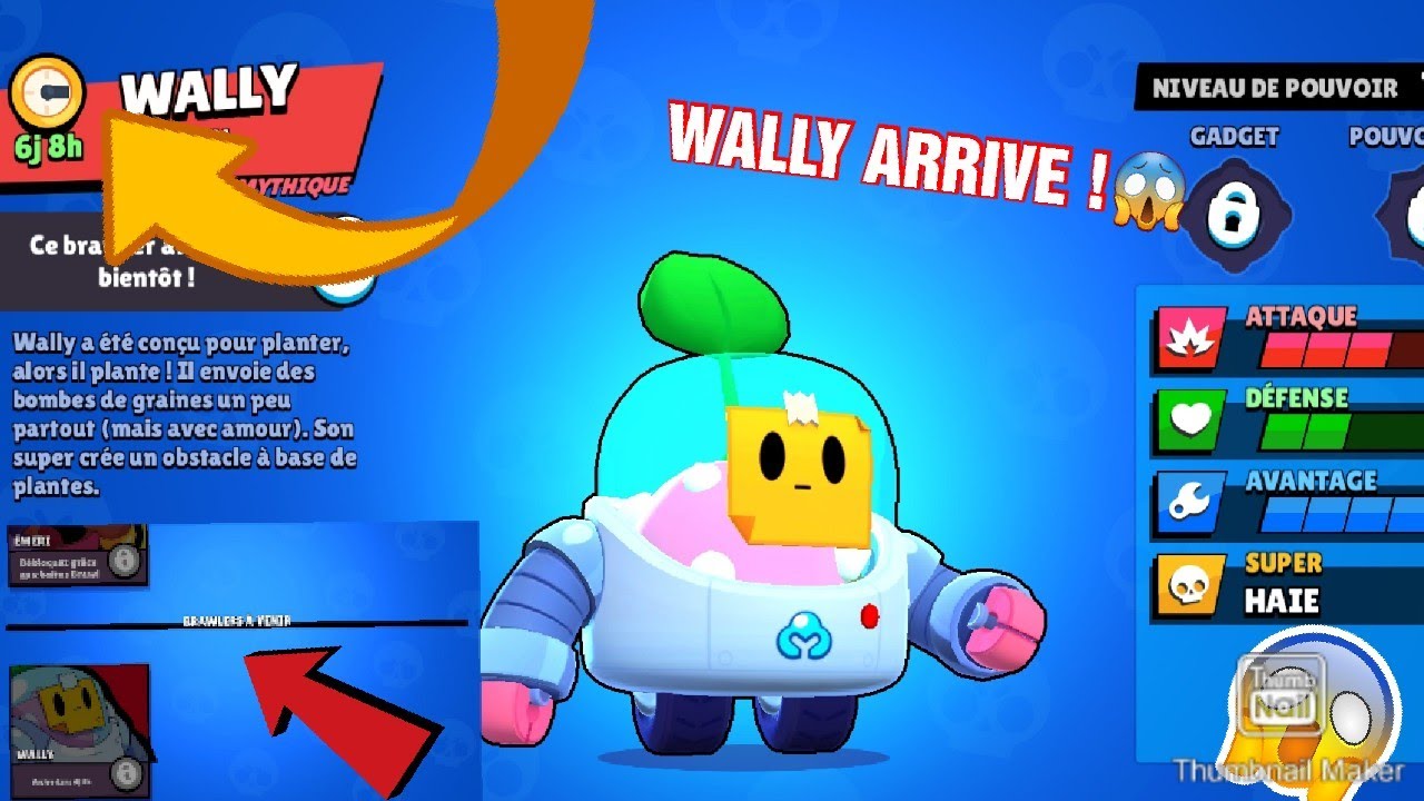 WALLY ARRIVE SUR BRAWL STARS !! - YouTube