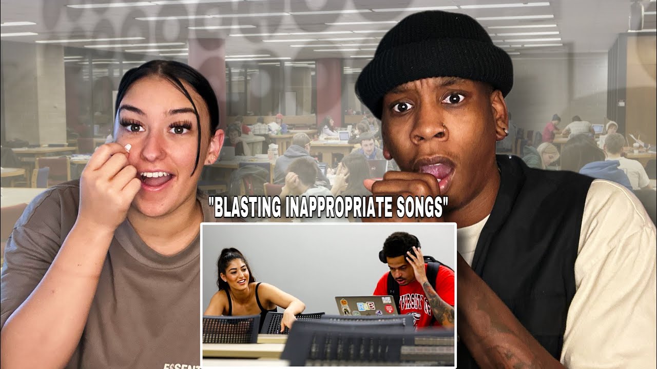 Blasting INAPPROPRIATE Songs in the Library PRANK REACTION - YouTube