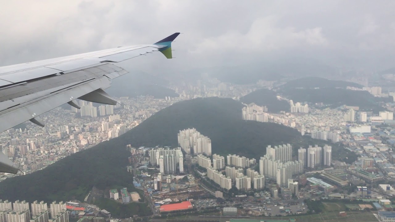 Air Busan A321 landing at Busan Gimhae - YouTube