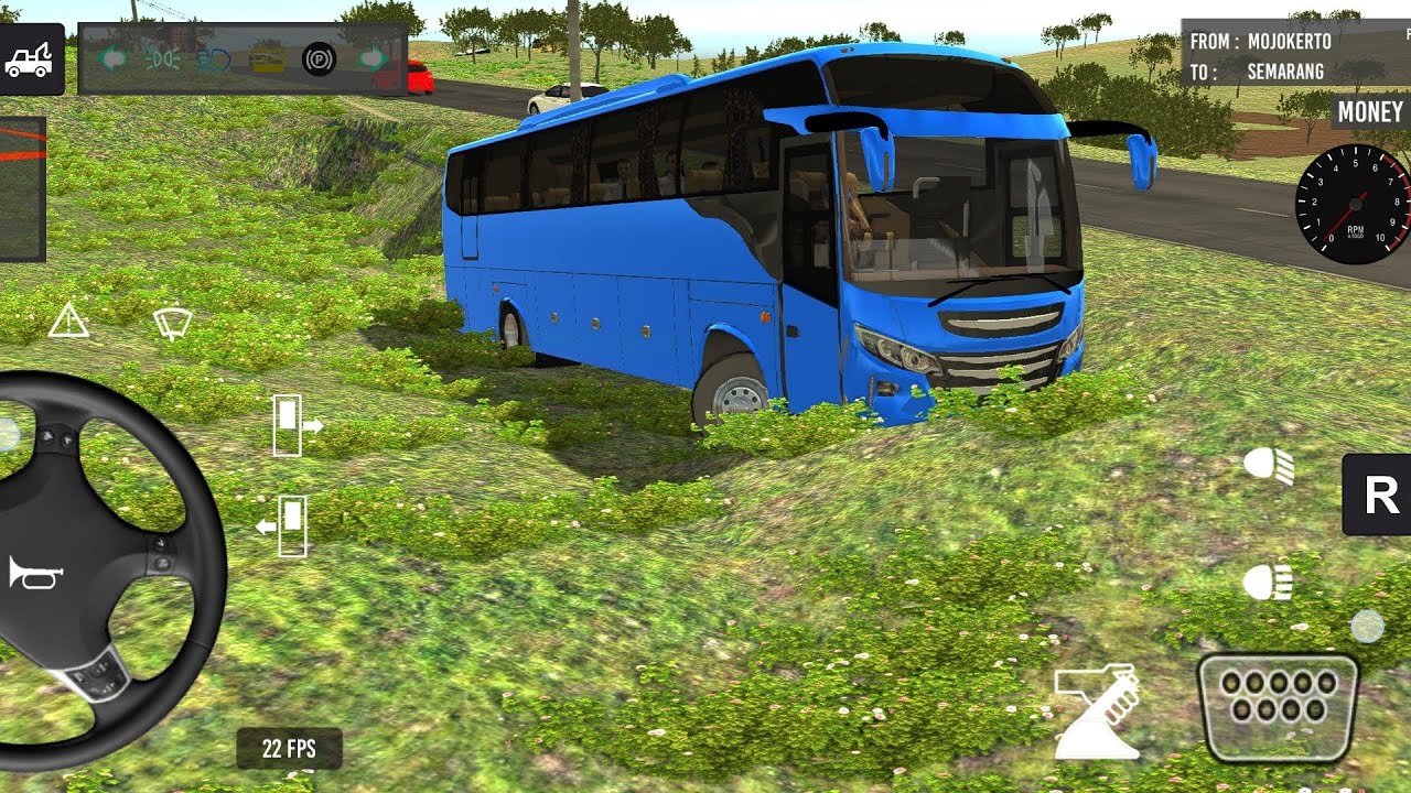 2025 Indonesian Bus Simulator Full Traffic Driving Hill road Offload ...