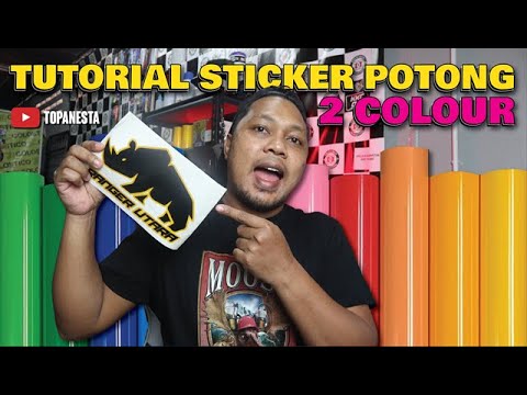 TUTORIAL STICKER POTONG DUA COLOUR - YouTube