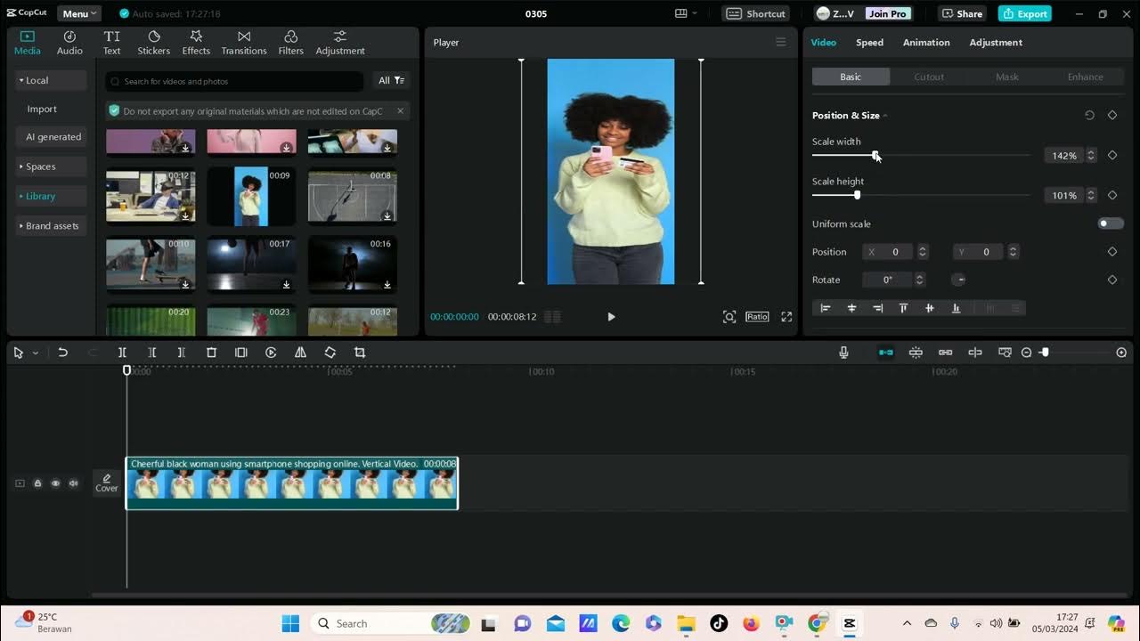 Uniform Scale! Cara Menggunakan Fitur Uniform Scale di CapCut PC | Stretching, CapCut PC ...