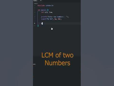 LCM of two numbers #programming #coding #shorts #short #btech #bca #bsc ...