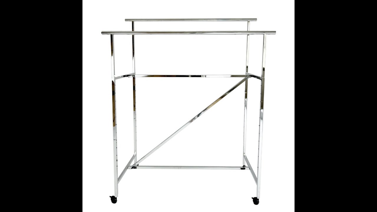 Heavy Duty Double Rail Clothing Rack with Adjustable Chrome Finish ...