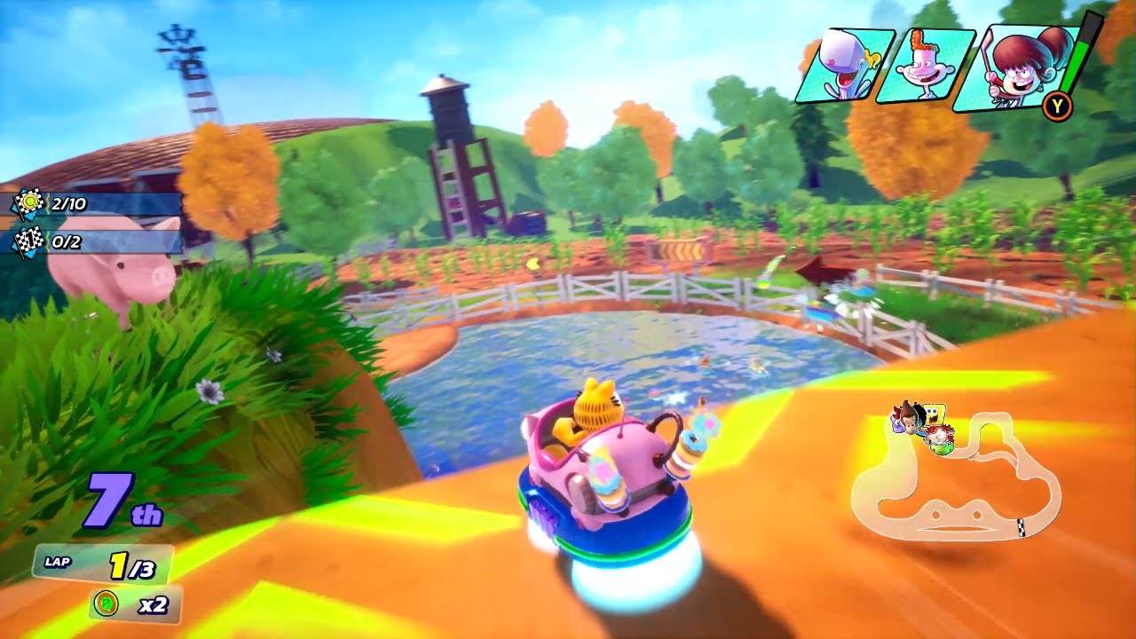 GARFIELD Arbuckle Farm (Hardest) Nickelodeon Kart Racers 3: Slime ...