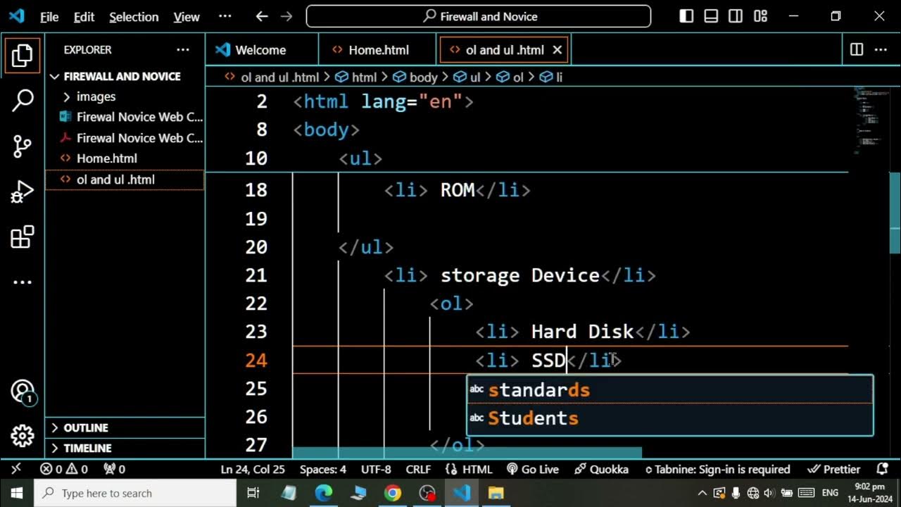 Class 06 HTML Order List and Un order List Explained - YouTube