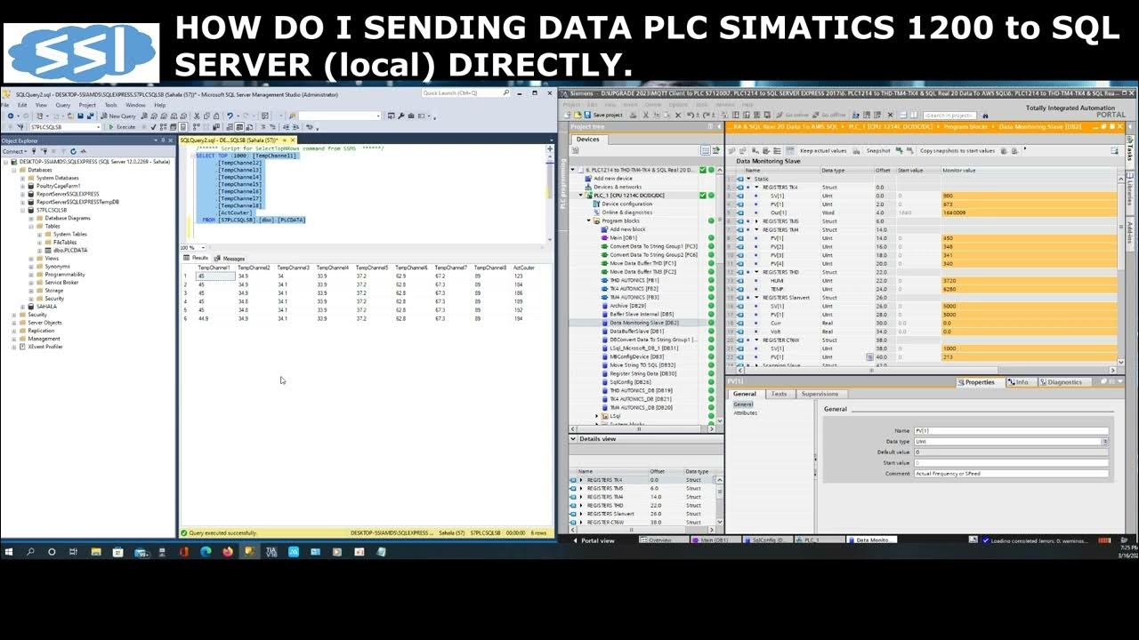 Connecting a S7-1200 PLC - S7-1500 PLC to a SQL Database - YouTube
