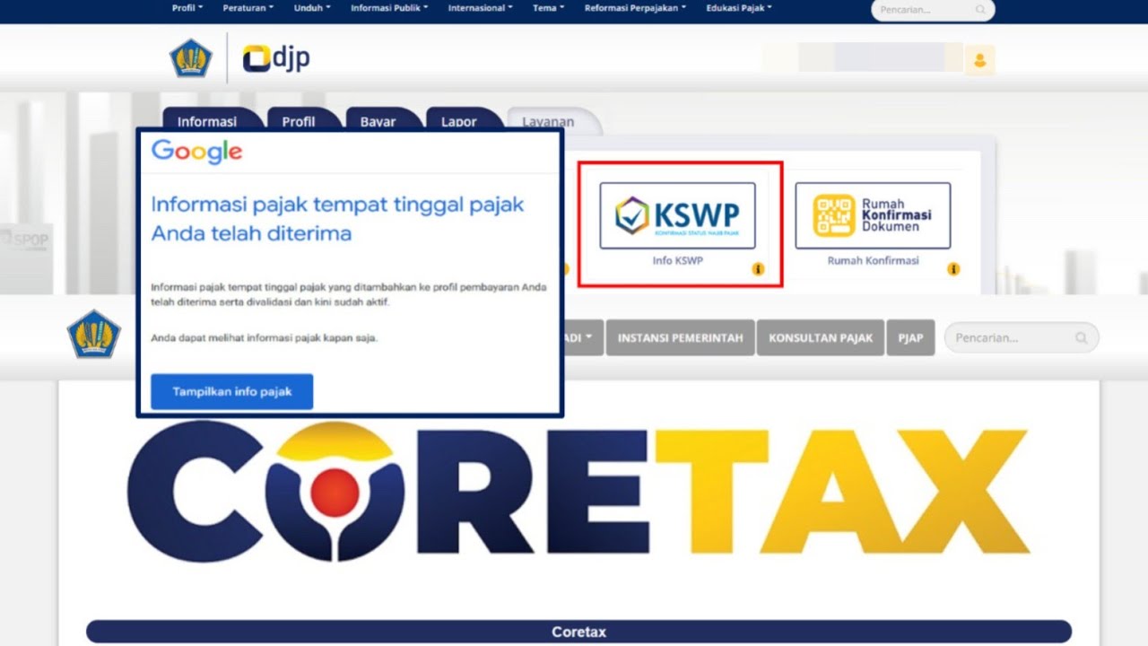 CARA MEMBUAT KSWP KONFIRMASI STATUS WAJIB PAJAK DI CORETAX (SERTIFIKAT ...
