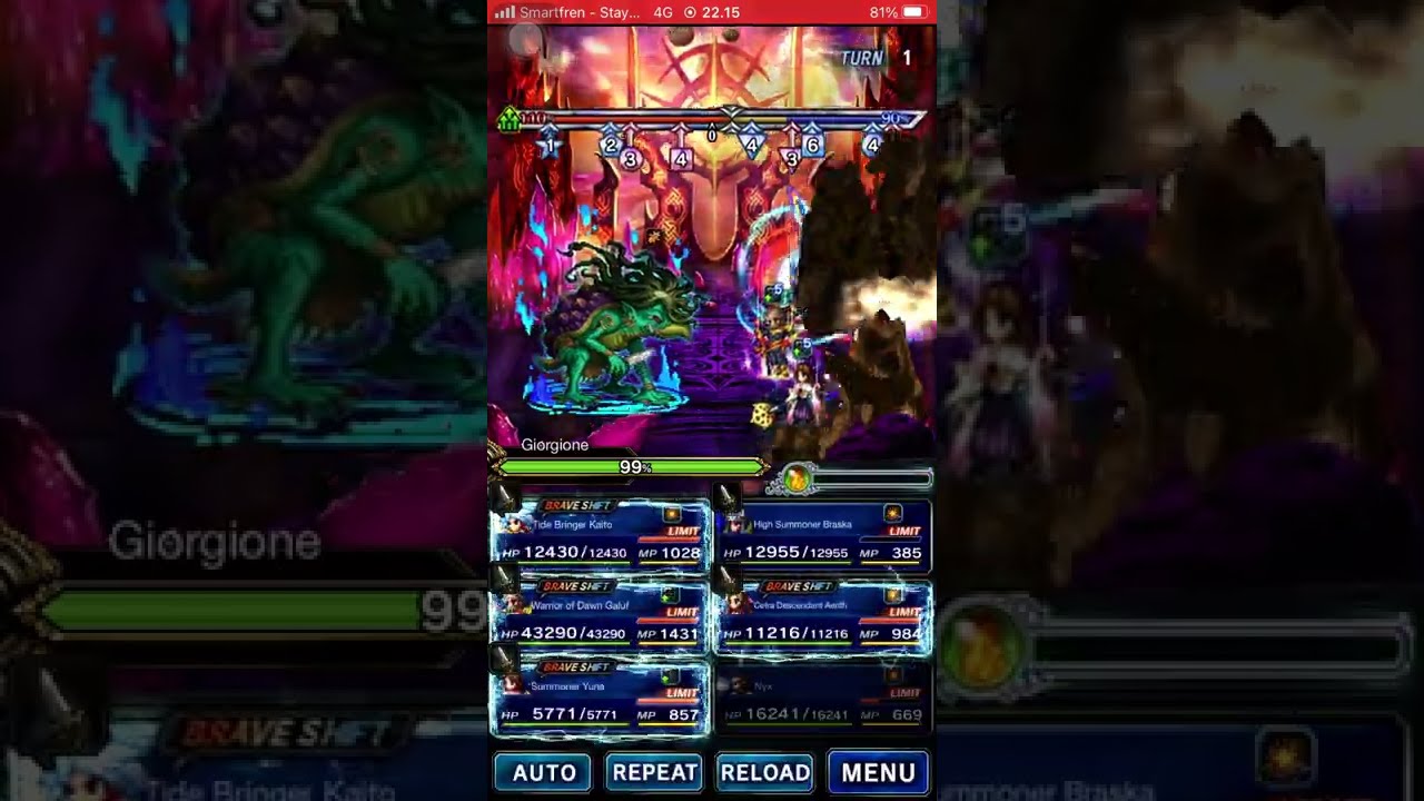 [FFBE GL] Clash Of Wills: Giorgione | 3TK With Yuna - YouTube