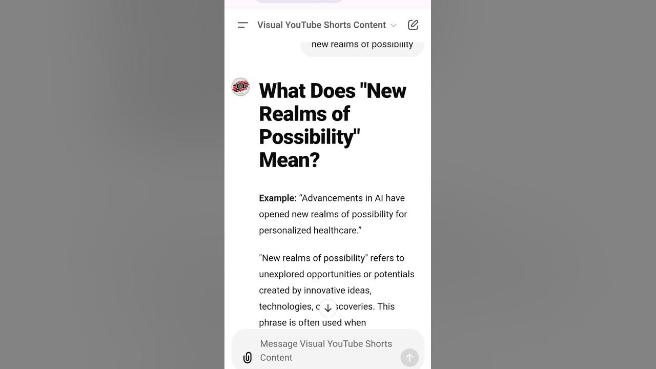 What Does "New Realms of Possibility" Mean? - YouTube