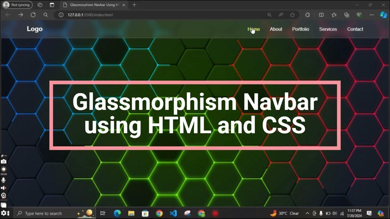 Navbar Using HTML and CSS | Glassmorphism Navbar | HTML CSS - YouTube