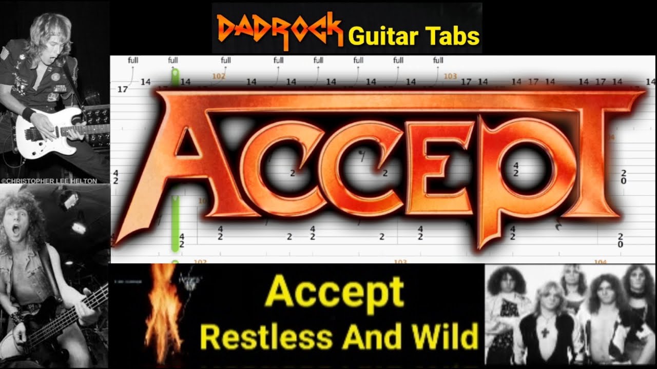 Restless And Wild - Accept - Guitar + Bass TABS Lesson - YouTube