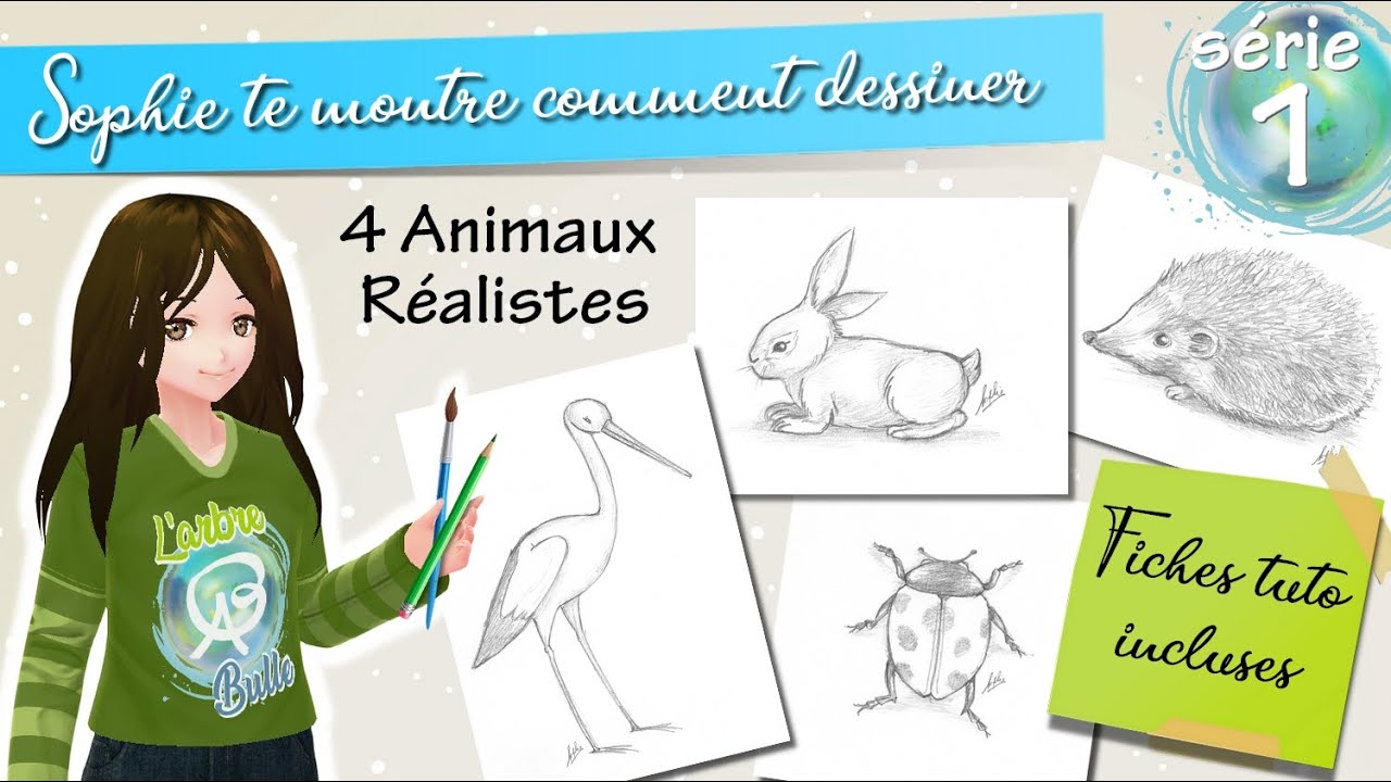 TUTO DESSIN: Sophie te montre comment dessiner " 4 Animaux Réalistes ...