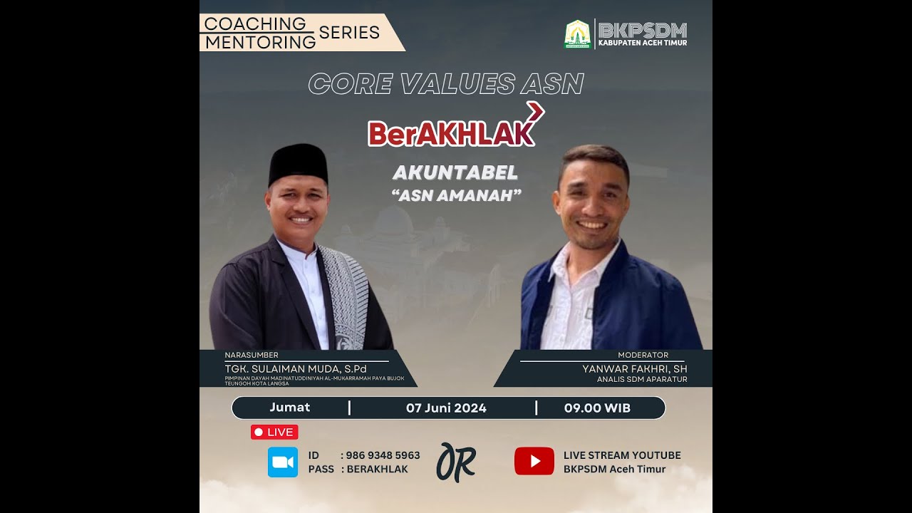 Coaching / Mentoring Series Core Values ASN "Akuntabel ASN Amanah ...
