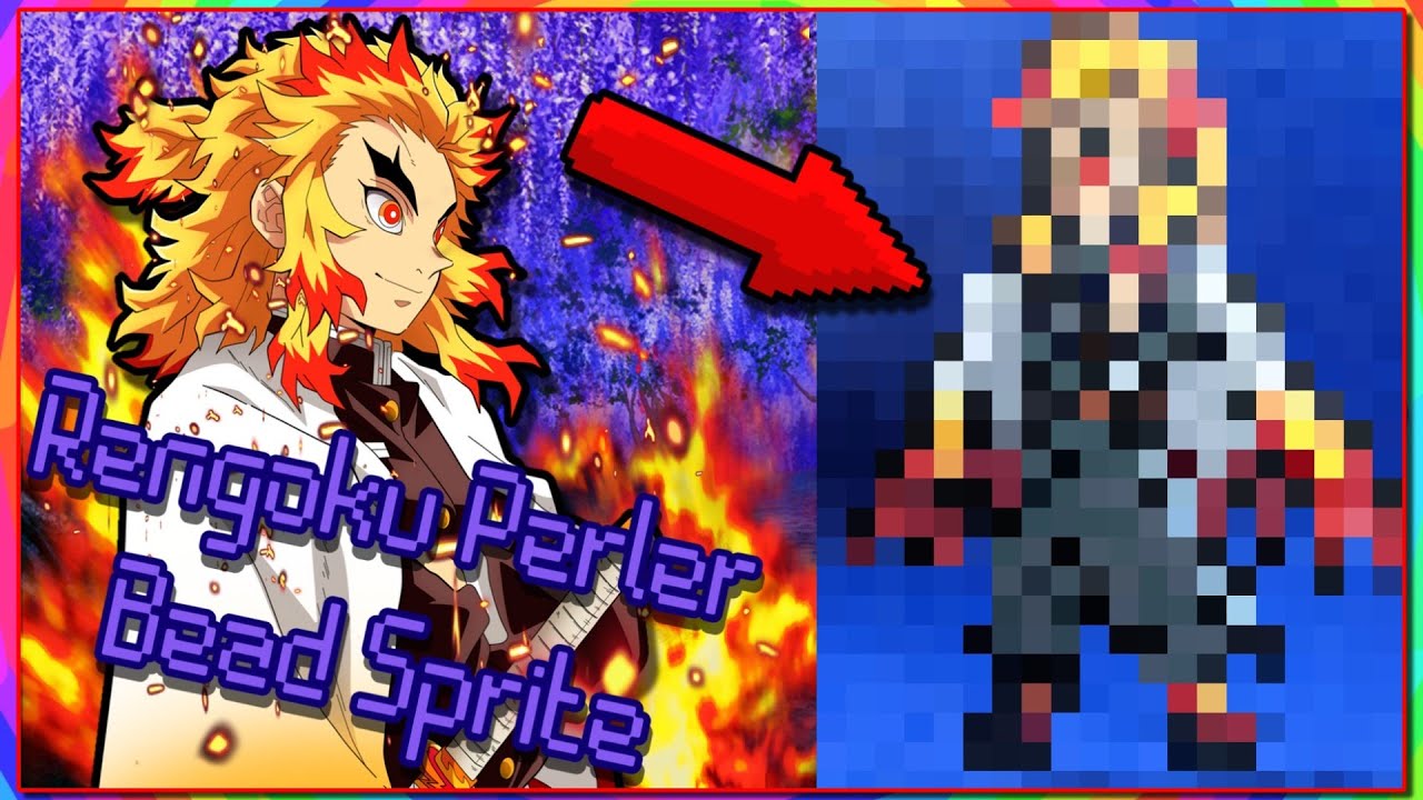 Making A Rengoku Perler Bead Sprite - Demon Slayer - YouTube