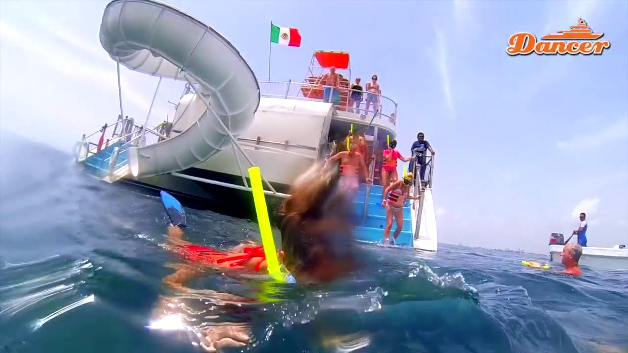 Dancer catamaran Isla Mujeres - YouTube