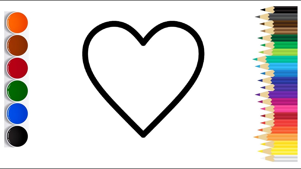 Bolalar uchun yurak rasmini chizish | Draw a heart picture for children ...