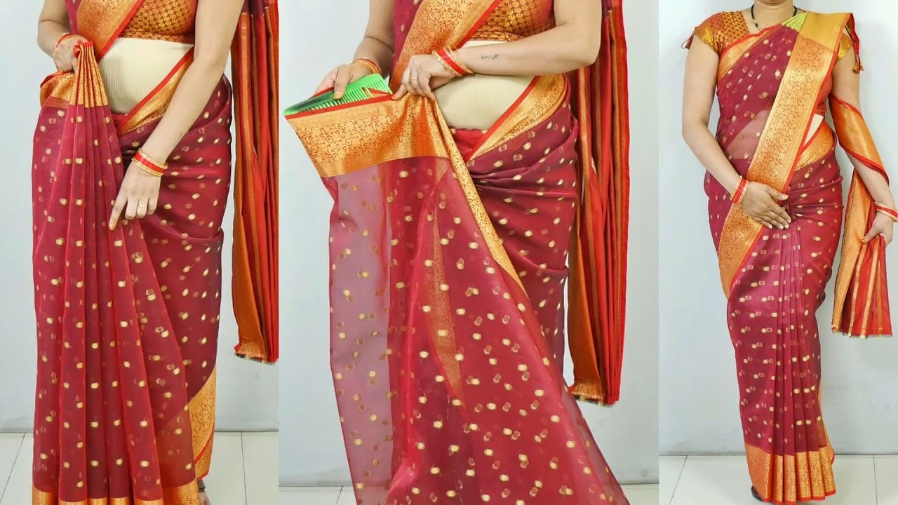 Latest Saree Draping With Perfect Plates | Heavy Saree Draping For ...
