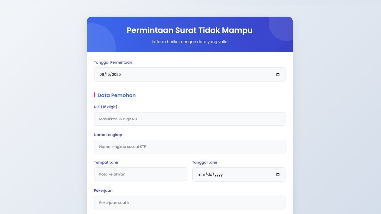 MEMBUAT FORM PERMINTAAN SURAT TIDAK MAMPU UNTUK DESA | GOOGLE SHEET | APPSCRIPT - YouTube
